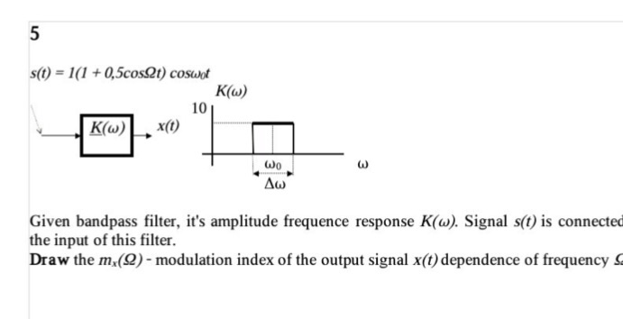 Solved s(t) = 1 (1 + 0, 5 cos ohm t) cos omega t Given | Chegg.com