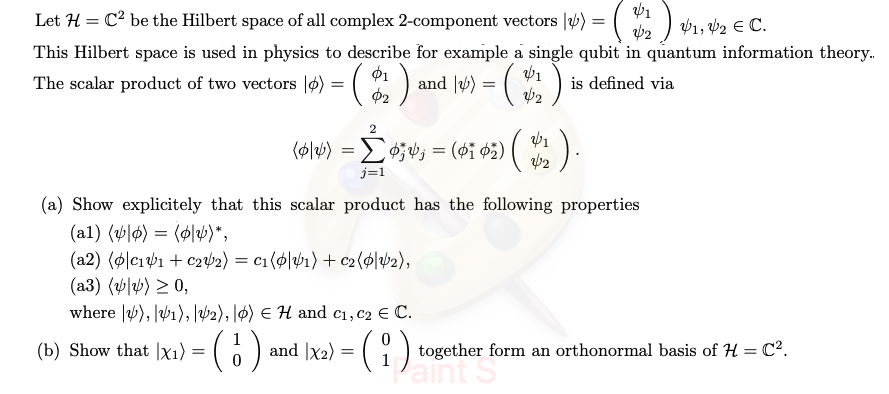 Solved Let H C2 be the Hilbert space of all complex | Chegg.com