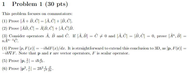 Solved This problem focuses on commutators: (1) Prove | Chegg.com