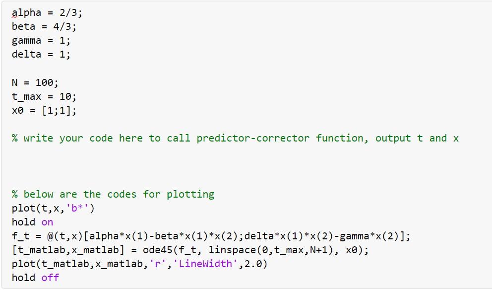 Solved Problem 1 Predictor-Corrector Method Define the | Chegg.com