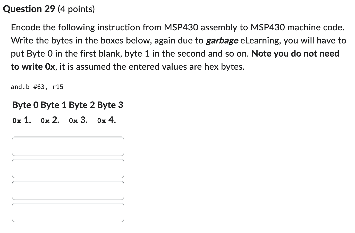 Solved Encode the following instruction from MSP430 assembly | Chegg.com