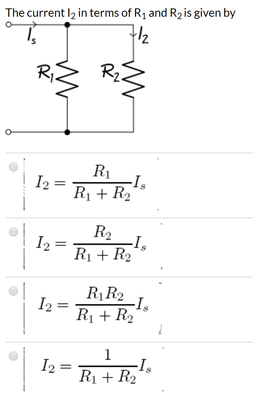 Solved The Current L2 In Terms Of R1 And R2 Is Given By R2 Chegg