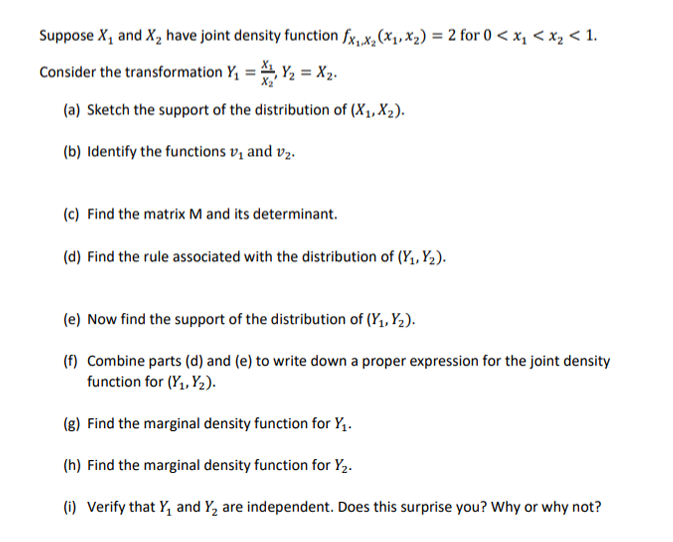 Solved Suppose x1 ﻿and x2 ﻿have joint density function | Chegg.com