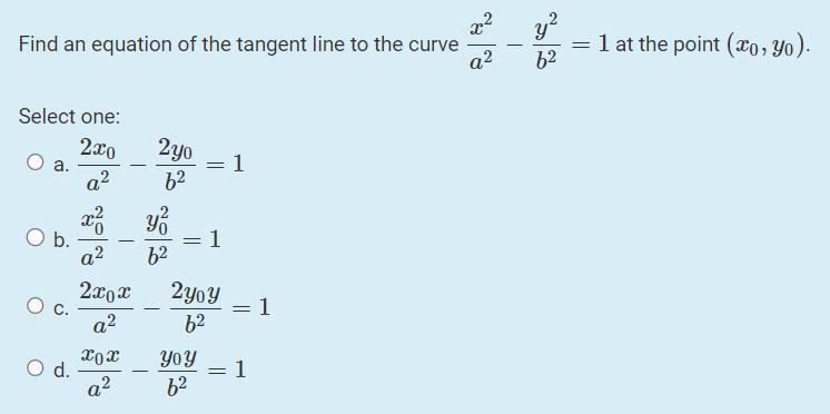 Solved Find an equation of the tangent line to the curve | Chegg.com