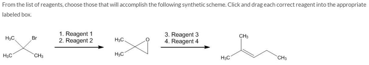 Solved From the list of reagents, choose those that will | Chegg.com