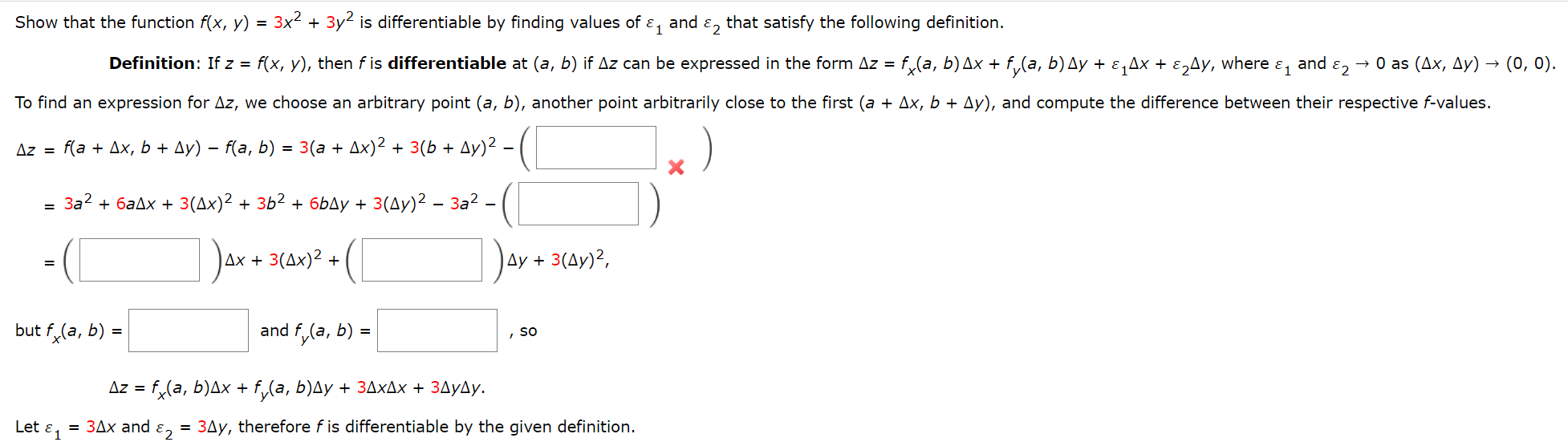 Solved Show that the function f(x,y)=3x2+3y2 is | Chegg.com