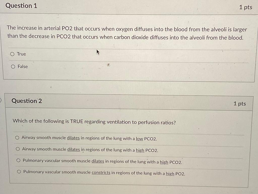 Solved The increase in arterial PO2 that occurs when oxygen | Chegg.com