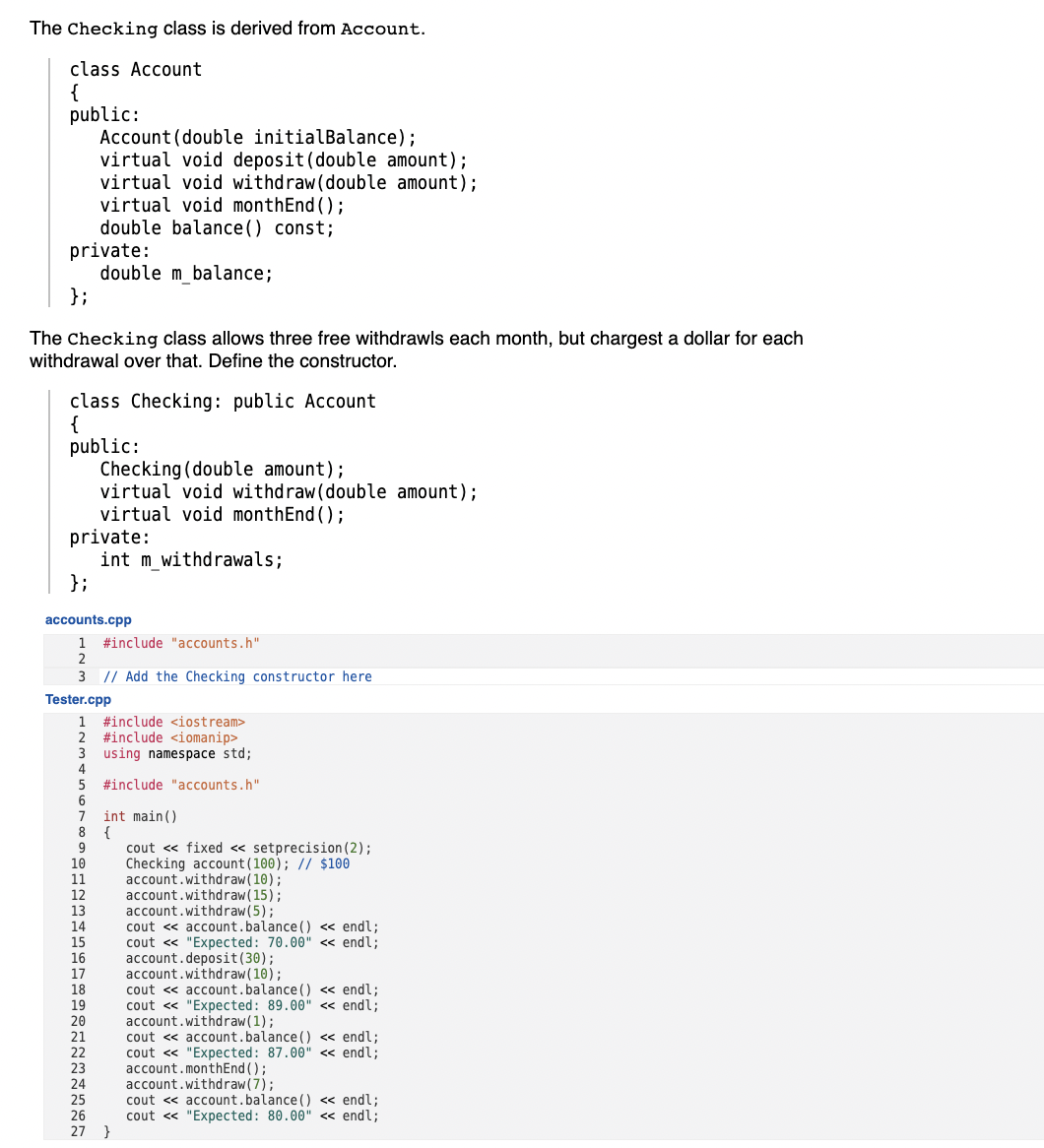 Solved I can only edit the stuff in the white box. C++ | Chegg.com