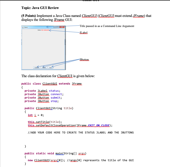 Solved Can Someone Help Me With This Java Gui Here Is