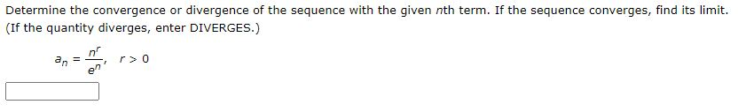 Solved Determine the convergence or divergence of the | Chegg.com
