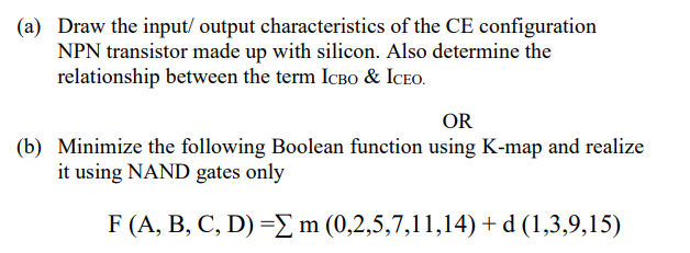 Solved (a) Draw the input/output characteristics of the CE | Chegg.com