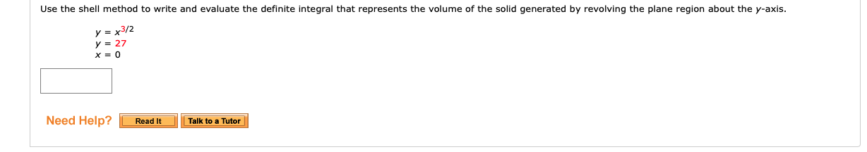 Solved Use the shell method to write and evaluate the | Chegg.com