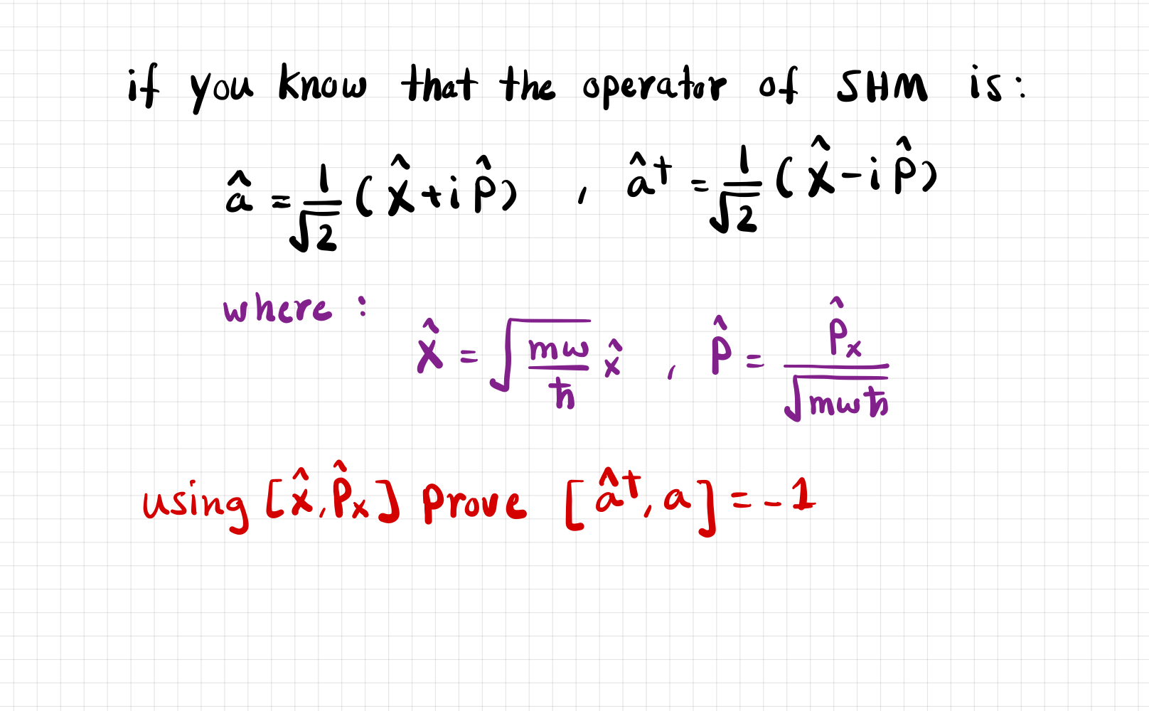 Solved if you know that the operator of SHM is: â = 1 / | Chegg.com