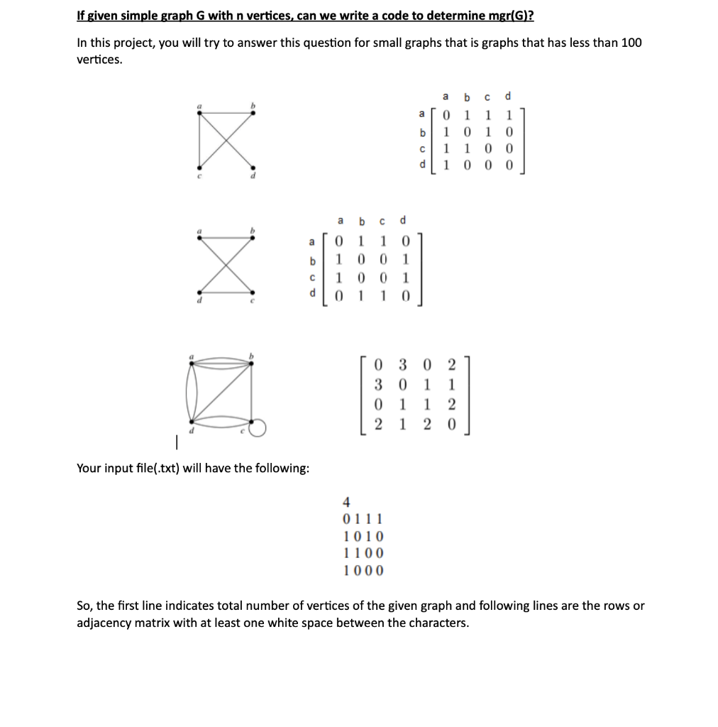 If given simple graph G with n vertices, can we write | Chegg.com