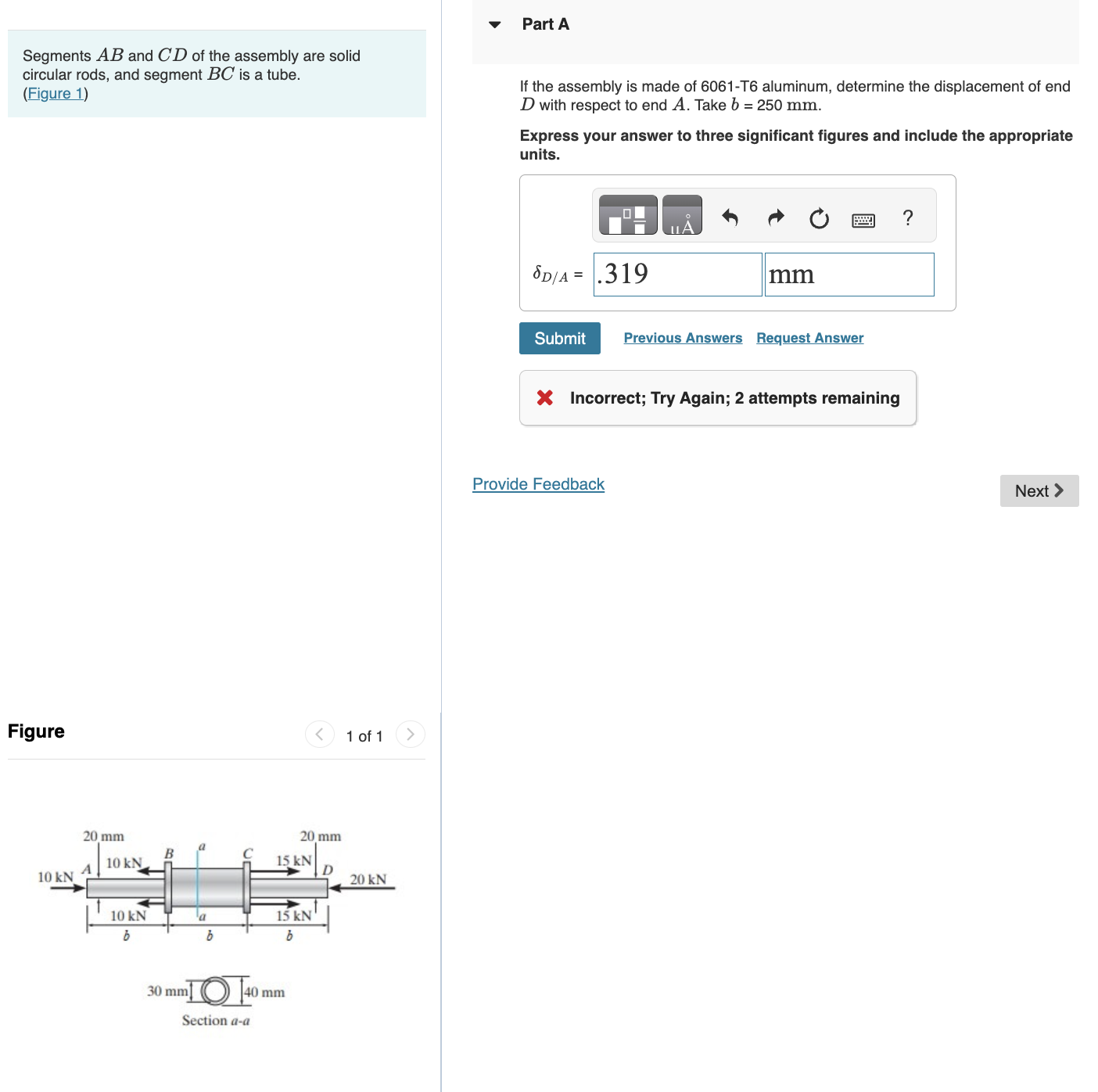 Solved Segments AB and CD of the assembly are solid circular | Chegg.com