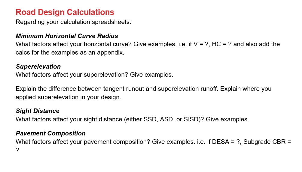 Concrete Road Design Calculations