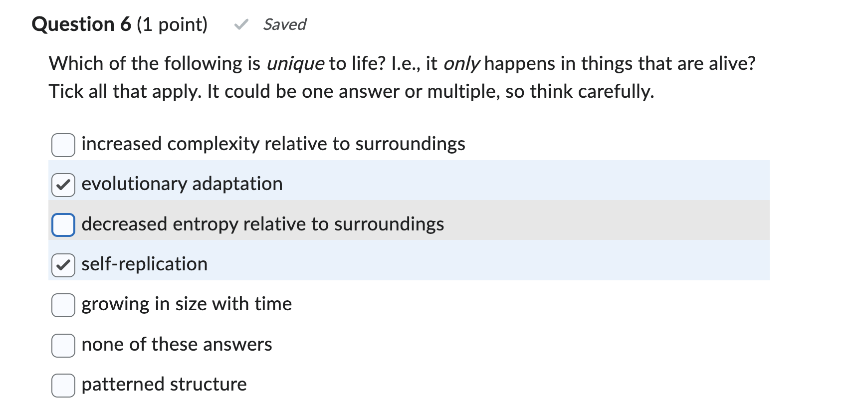 Solved Question 6 (1 ﻿point)Which of the following is unique | Chegg.com