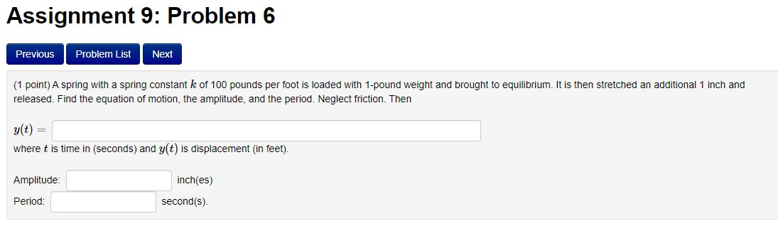 Solved Assignment 9: Problem 6 Previous Problem List Next (1 | Chegg.com