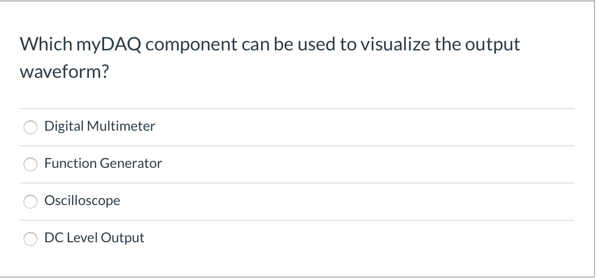 Solved Which myDAQ component can be used to visualize the | Chegg.com