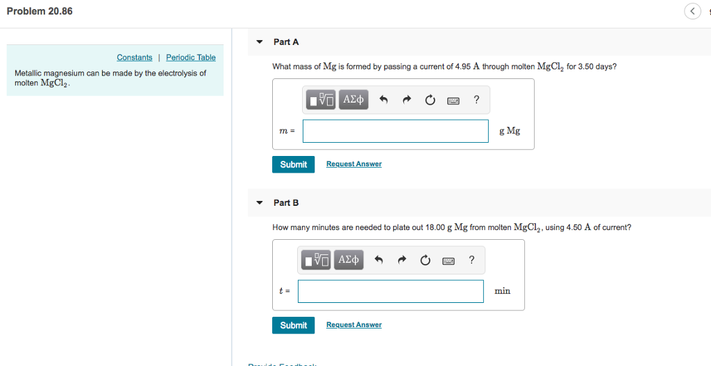 Solved Problem 20.86 Part A Constants Periodic Table What | Chegg.com