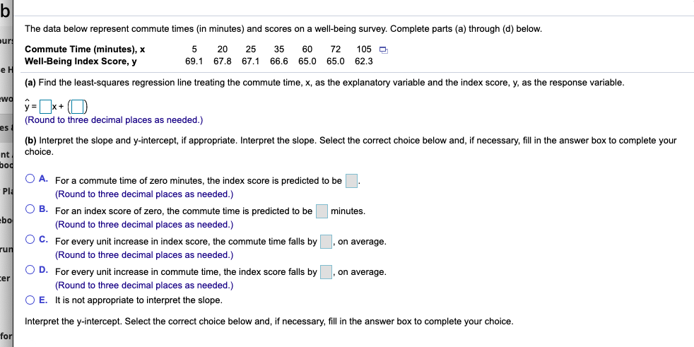 Solved The data below represent commute times (in minutes) | Chegg.com