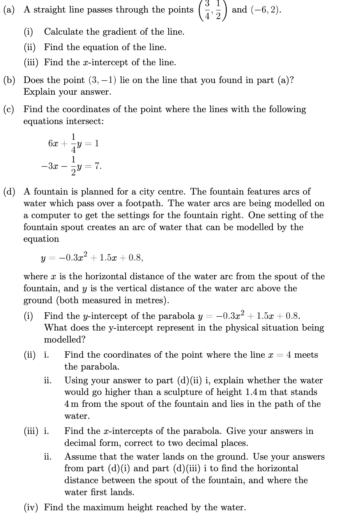 Solved (a) A straight line passes through the points (43,21) | Chegg.com