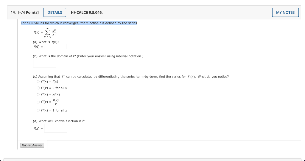 Solved For all x-values for which it converges, the function | Chegg.com