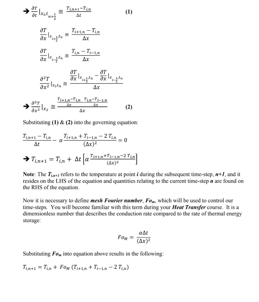 1-D Heat Conduction Finite Difference Method using | Chegg.com