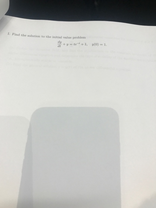 Solved Find the solution to the initial value problem dy/dt | Chegg.com