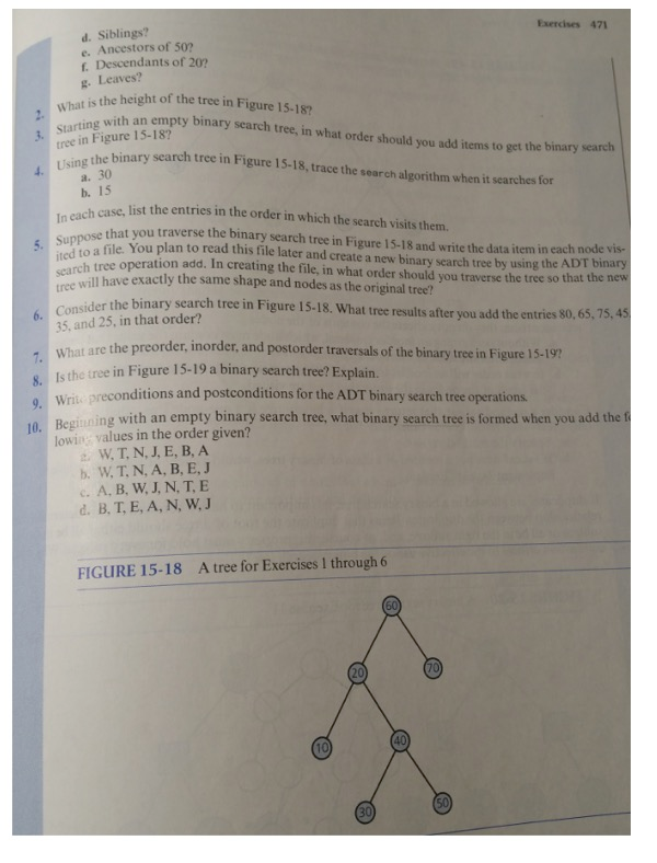 Exercises 471 d. Siblings? e. Ancestors of 50? f. | Chegg.com