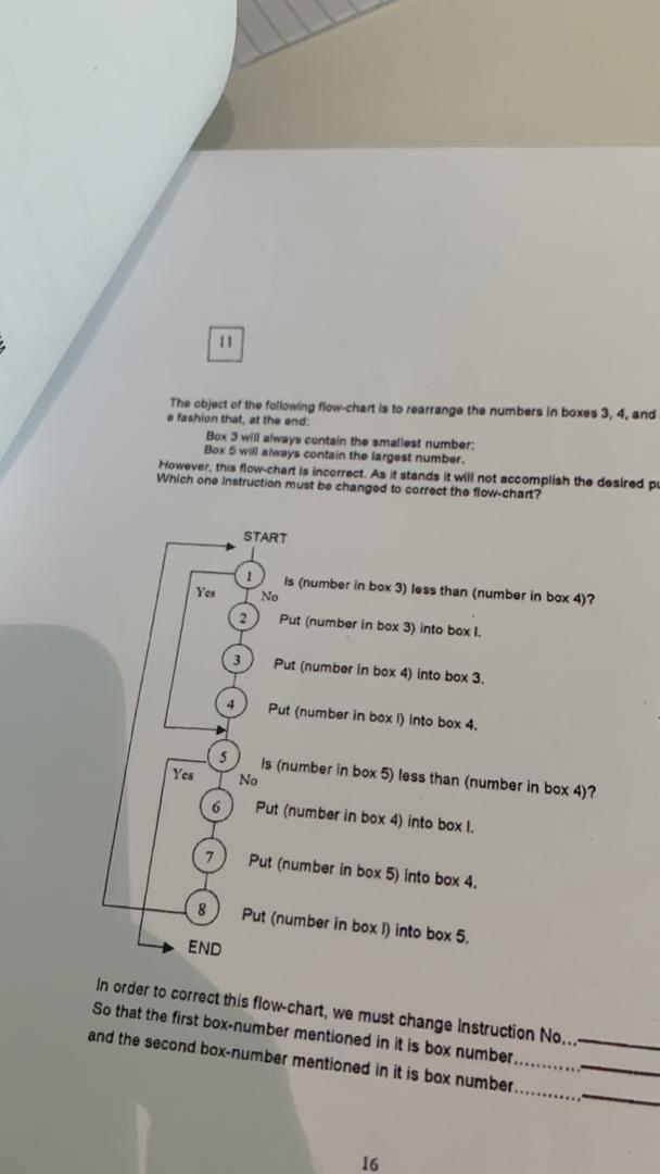 Solved 11 The object of the following flow.chart is to | Chegg.com