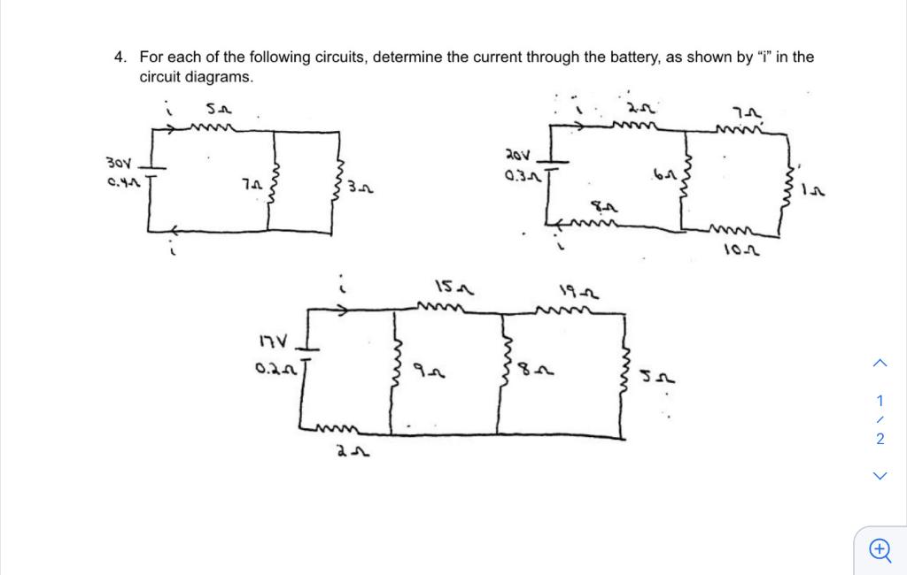 Solved 4. For each of the following circuits, determine the | Chegg.com
