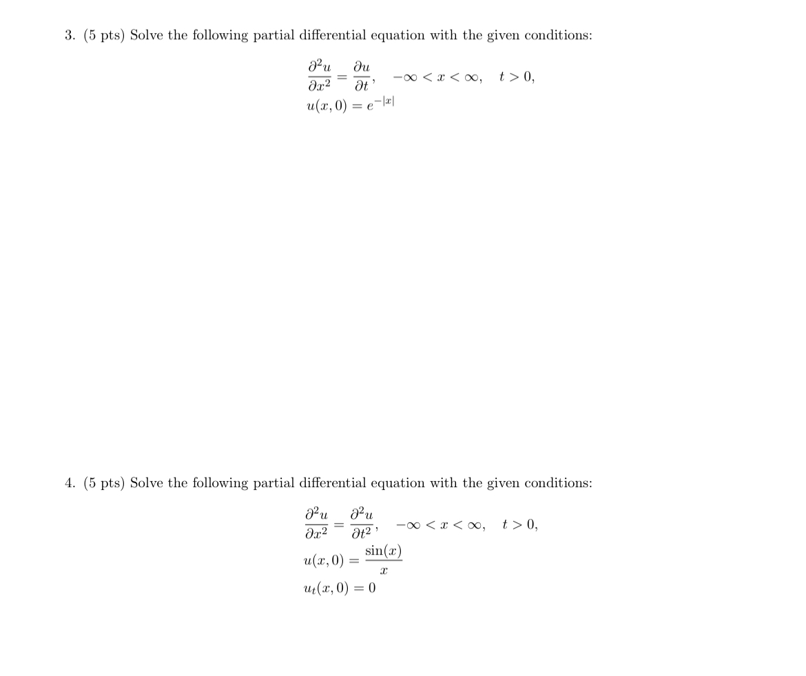 Solved Please answer both questions=(5 ﻿pts) ﻿Solve the | Chegg.com