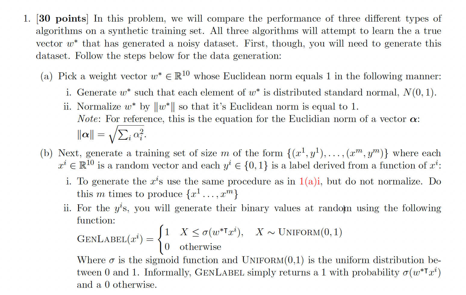 Solved [30 points] In this problem, we will compare the | Chegg.com