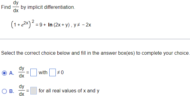 Solved Find dxdy by implicit differentiation. | Chegg.com