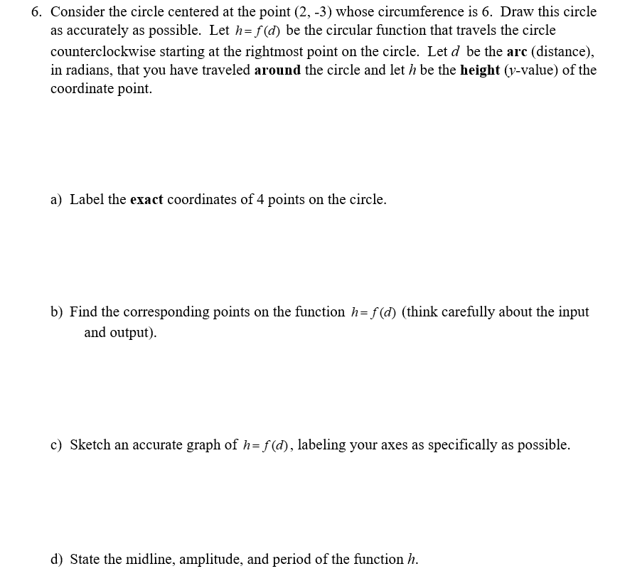 Solved 6. Consider the circle centered at the point (2,−3) | Chegg.com