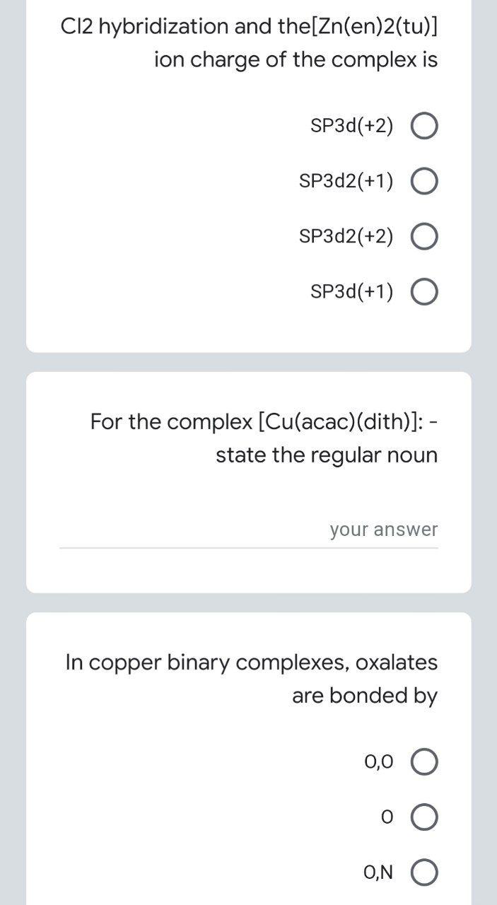 Solved Cl2 hybridization and the[Zn(en)2(tu)] ion charge of | Chegg.com