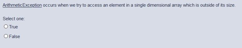 Solved ArithmeticException occurs when we try to access an | Chegg.com