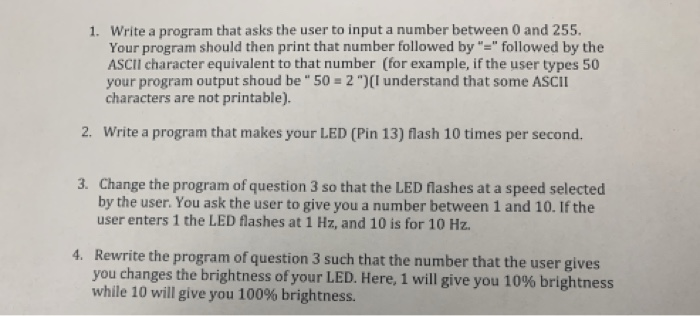 1. Write a program that asks the user to input a | Chegg.com