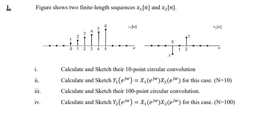 Solved 1. Figure shows two finite-length sequences x1 [n] | Chegg.com