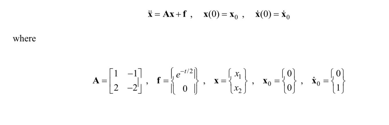 Solved x¨=Ax+f,x(0)=x0,x˙(0)=x˙0 where | Chegg.com