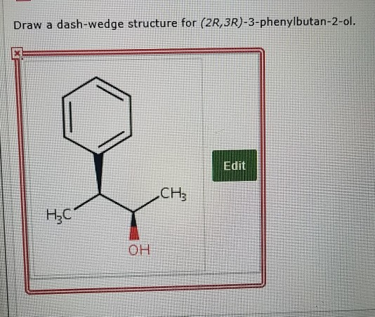 Solved Draw a dash-wedge structure for | Chegg.com