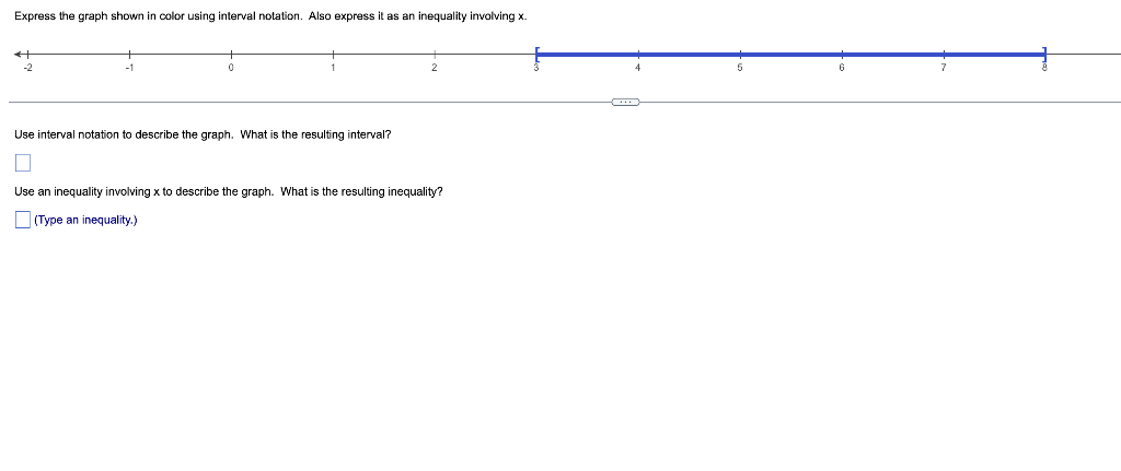 [Solved]: Express the graph shown in color using interval