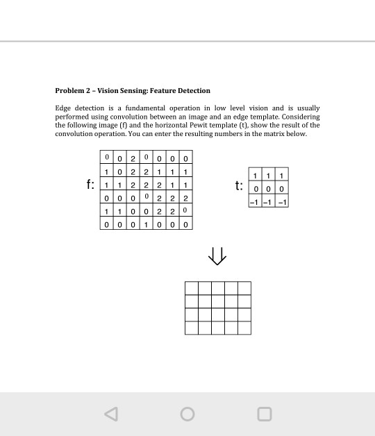 Solved Problem 2 - Vision Sensing: Feature Detection Edge | Chegg.com