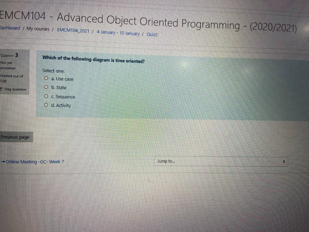 Solved EMCM104 - Advanced Object Oriented Programming - | Chegg.com