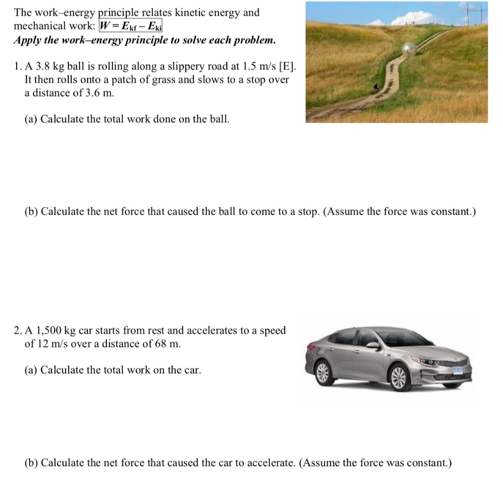 Solved The work-energy principle relates kinetic energy and | Chegg.com