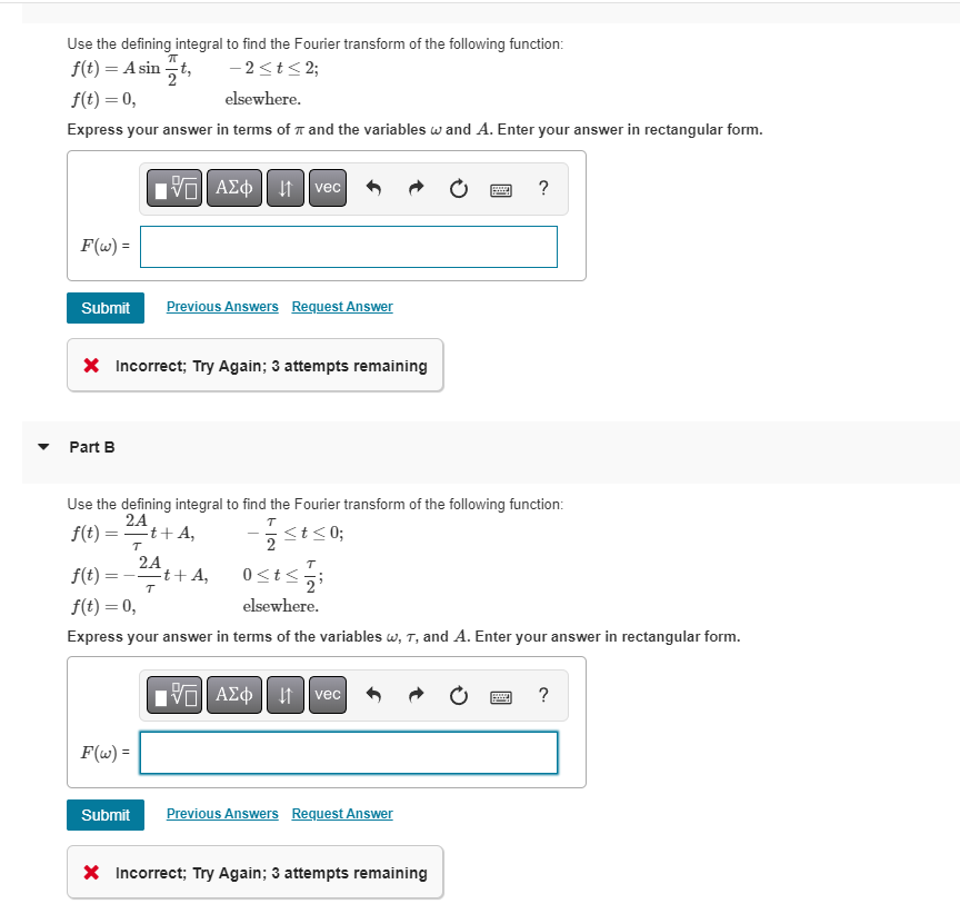 Solved Use the defining integral to find the Fourier | Chegg.com