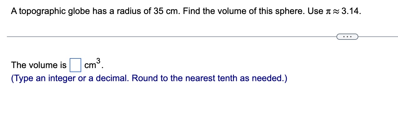 Solved A topographic globe has a radius of 35cm. ﻿Find the | Chegg.com