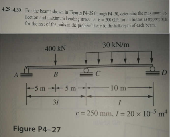 [Solved]: MAX BENDING MOMENT & MAX DEFLECTION detail