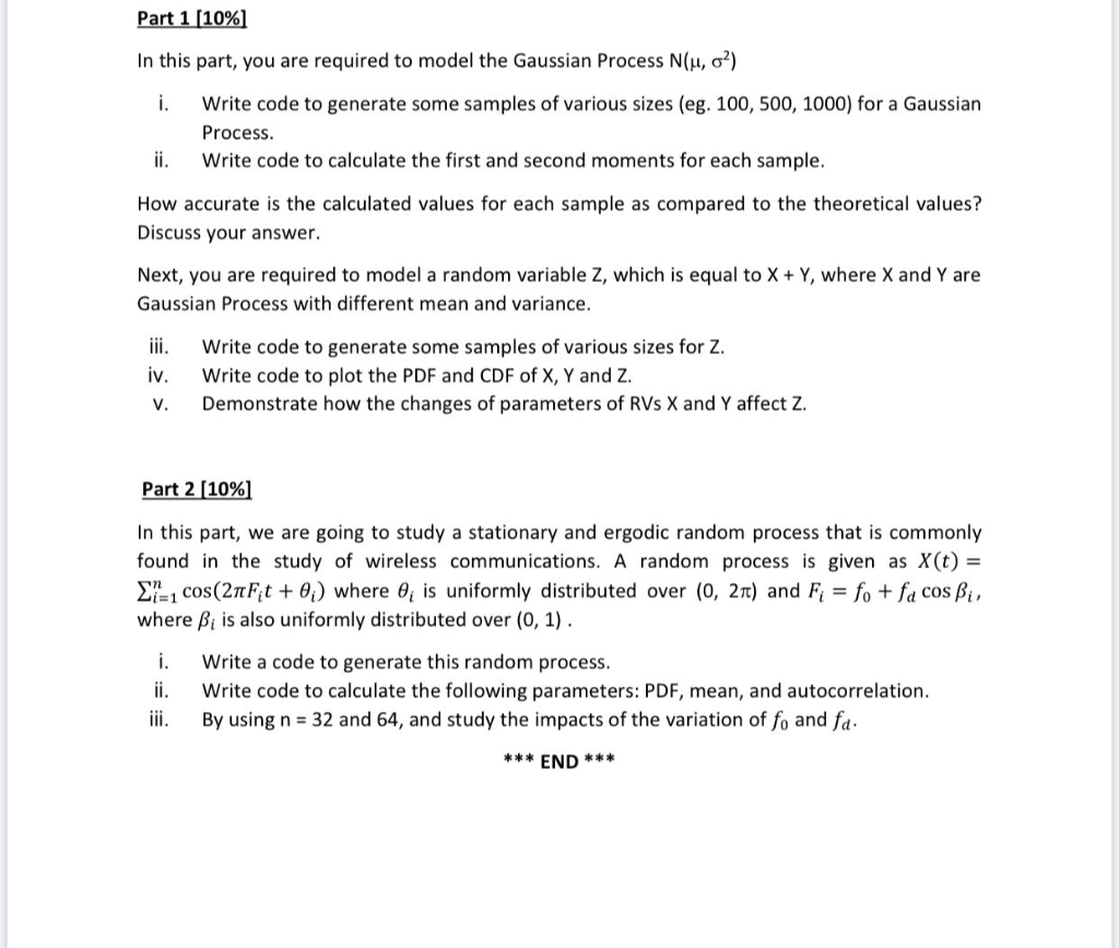 Part 1 (10%) In this part, you are required to model | Chegg.com
